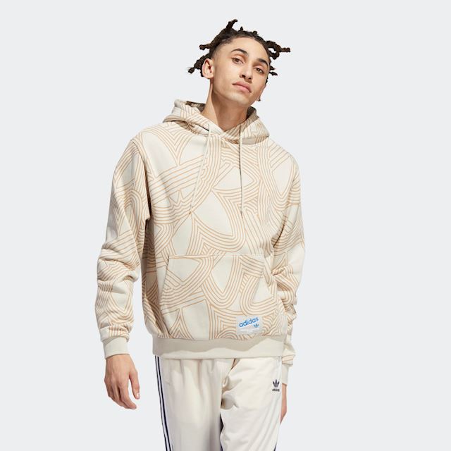 adidas Original Athletic Club Allover Print Hoodie | HI2965 | FOOTY.COM