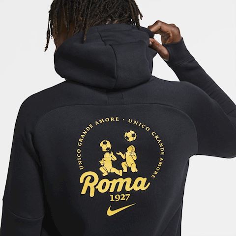 Nike AS Roma Men's Fleece Pullover Football Hoodie - Black | CI9558-010 ...