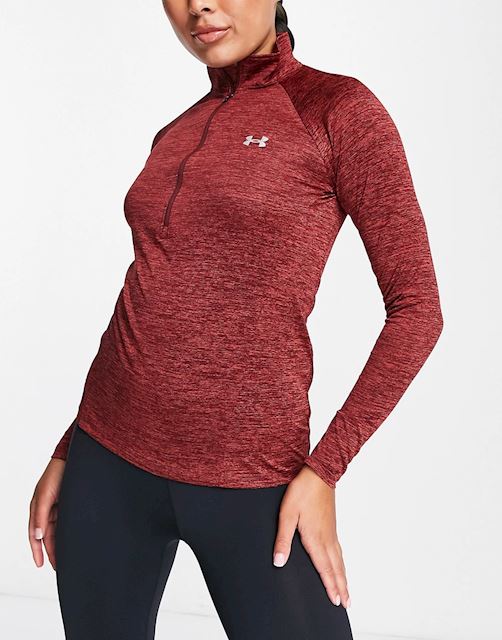 Under Armour Tech 1/2 Zip - Twist women's Long Sleeve T-shirt in Brown ...